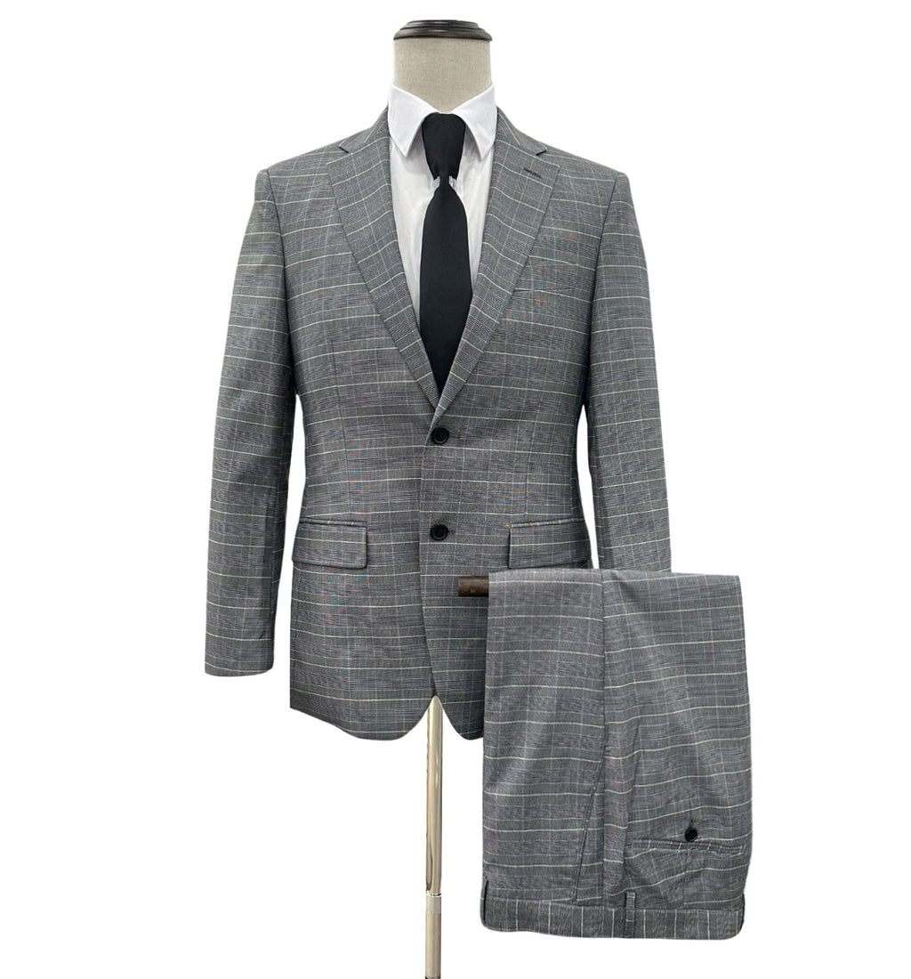 Angelo Rossi Glen Check Modern Fit Suit - Gray – MDZ Menswear
