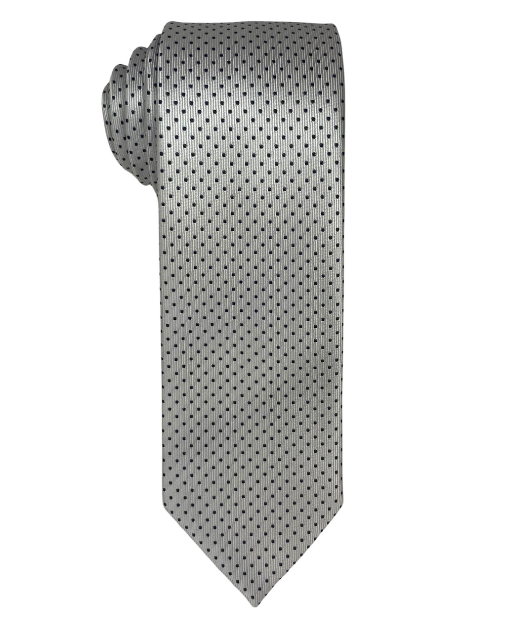Zenio Geometric Dot Slim Tie - Silver – MDZ Menswear