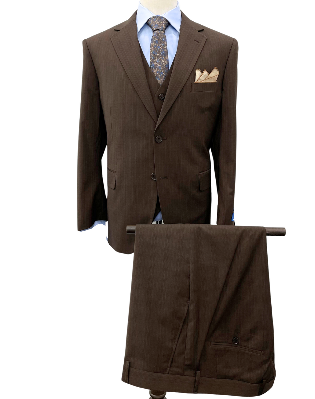 Michael Adams Vested Modern Fit Suit - Brown 3206 – MDZ Menswear