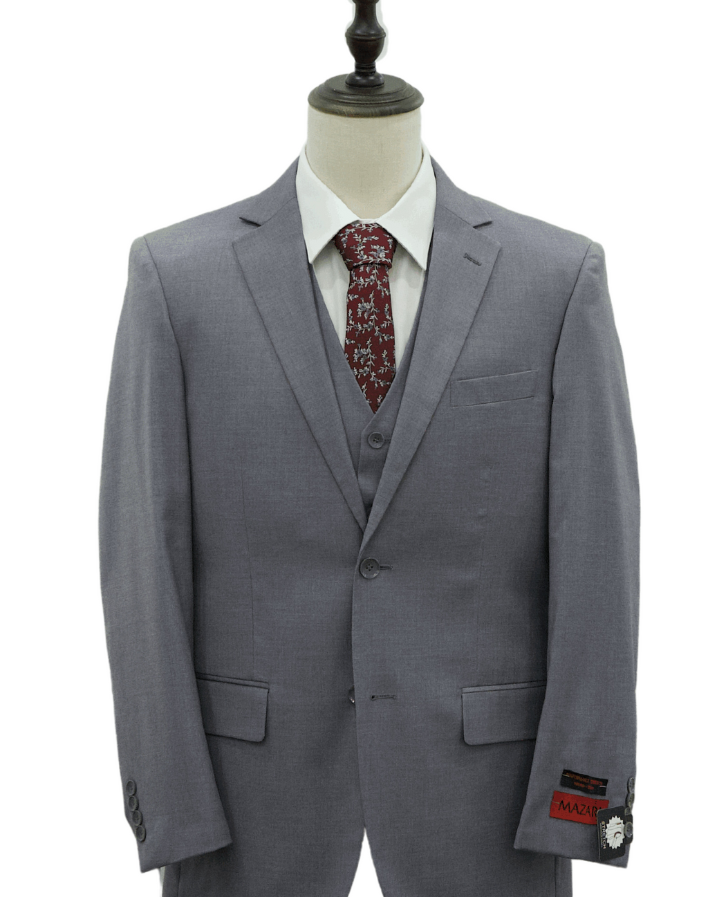 Mazari Vested Modern Fit Suit - Paris Silver 1500 – MDZ Menswear