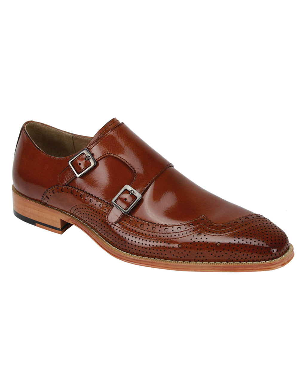 Giovanni Koleman Monk Strap Dress Shoe - Whiskey – MDZ Menswear