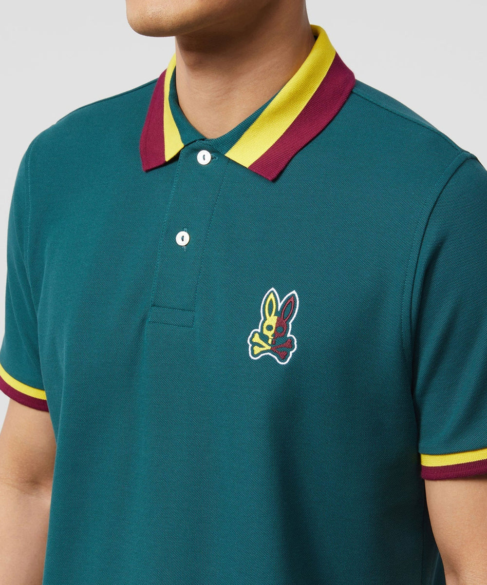 Psycho Bunny Cooper Stripe Collar Polo - Spruce– MDZ Menswear
